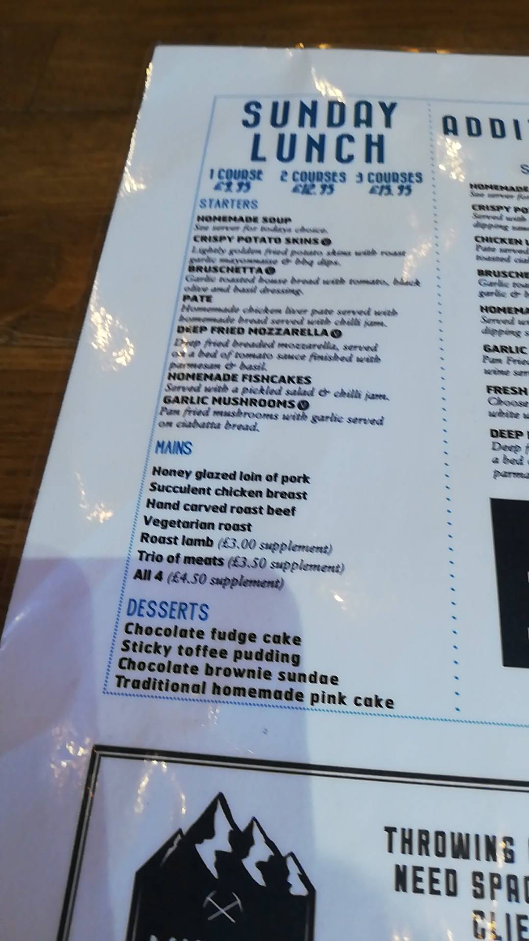 Menu at The Scullery restaurant, Sunderland
