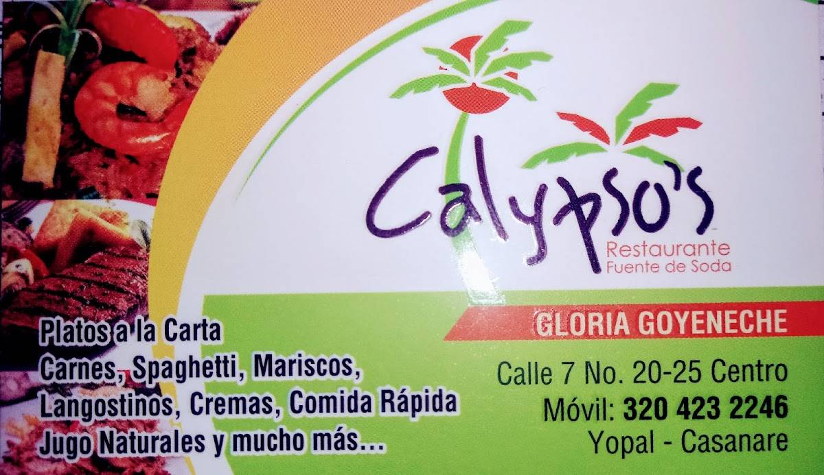 Menu at Restaurante Calypso's, Yopal