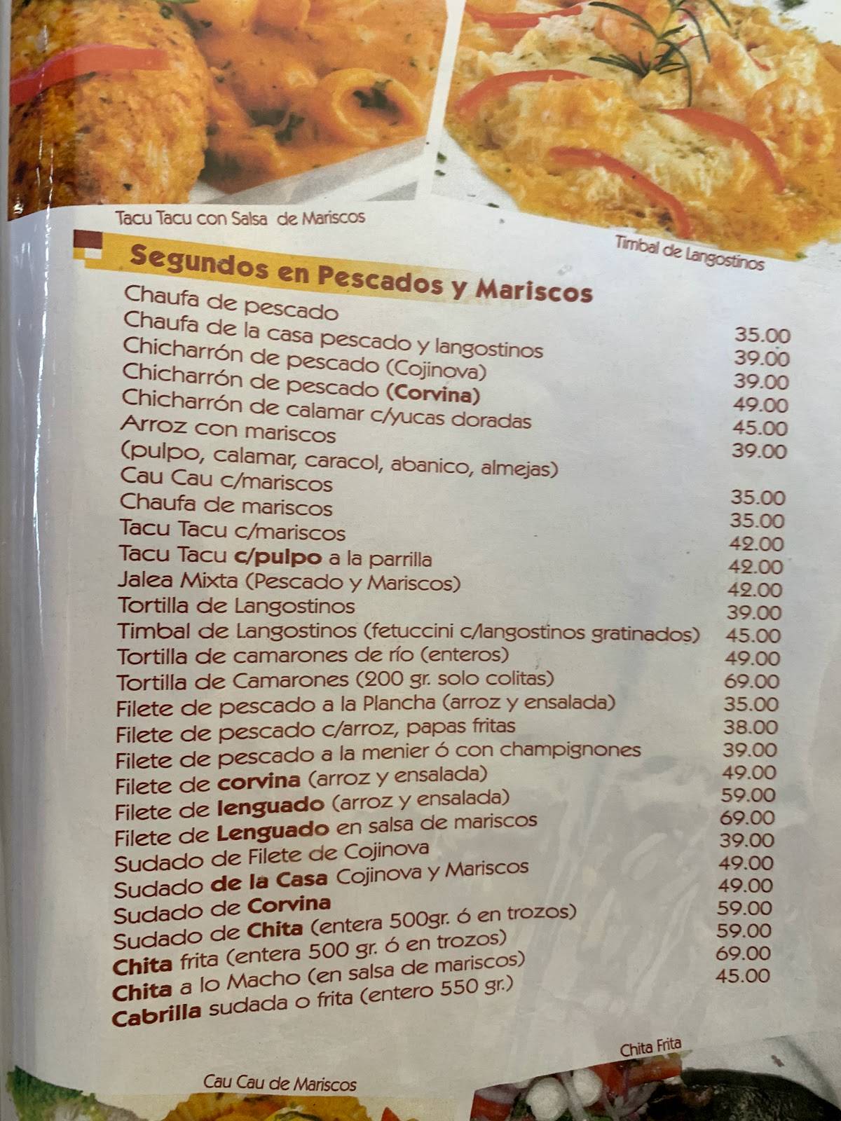 Carta de Restaurante Moche San Borja, San Borja, Av. San Luis 2203