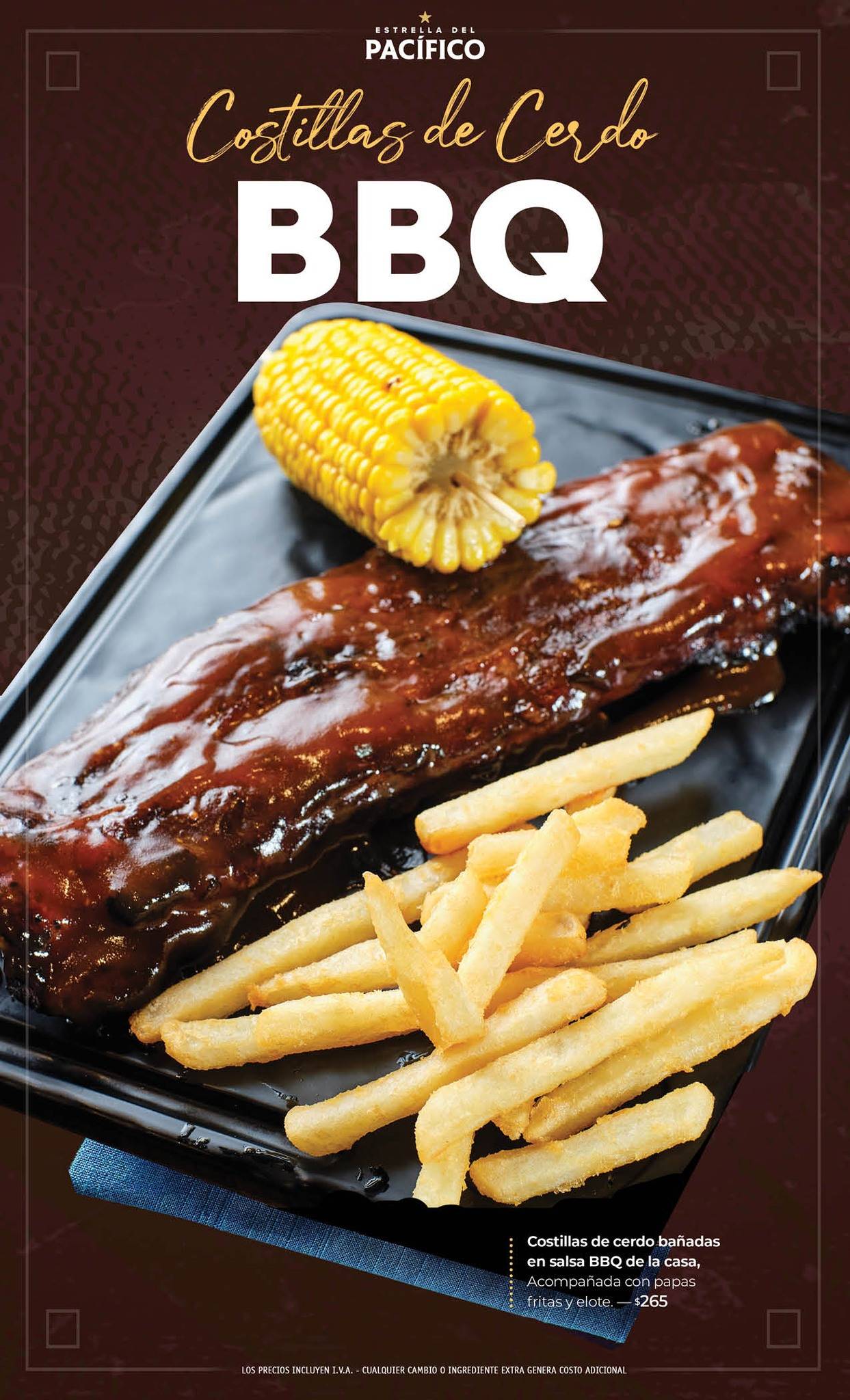 Menu at La Estrella del Pacifico restaurant, Reynosa