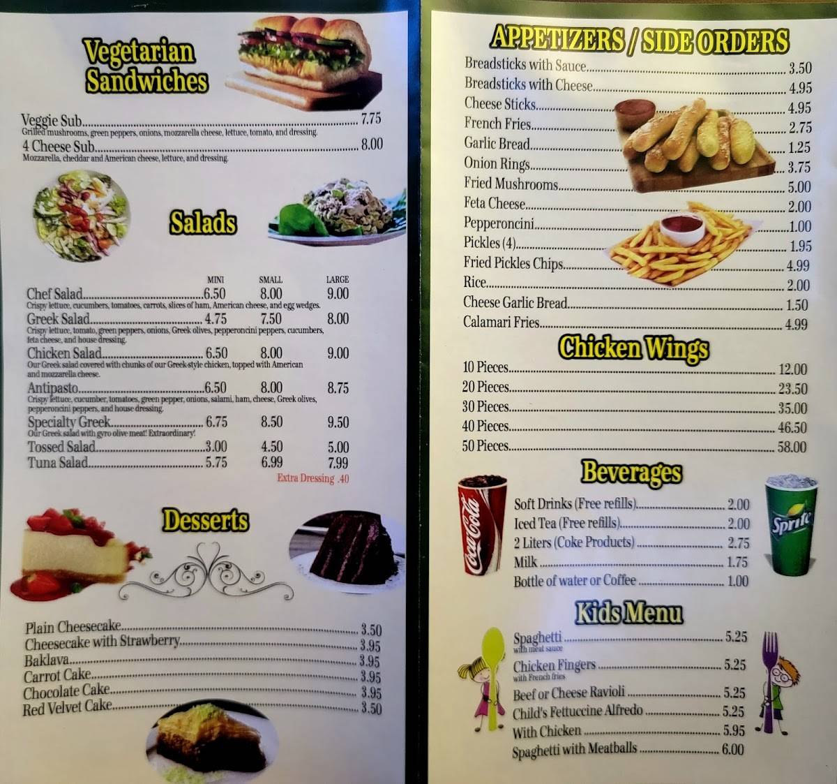 Menu at Ricko's Pizzeria and Italian Cuisine, Soddy-Daisy, Dayton Pike