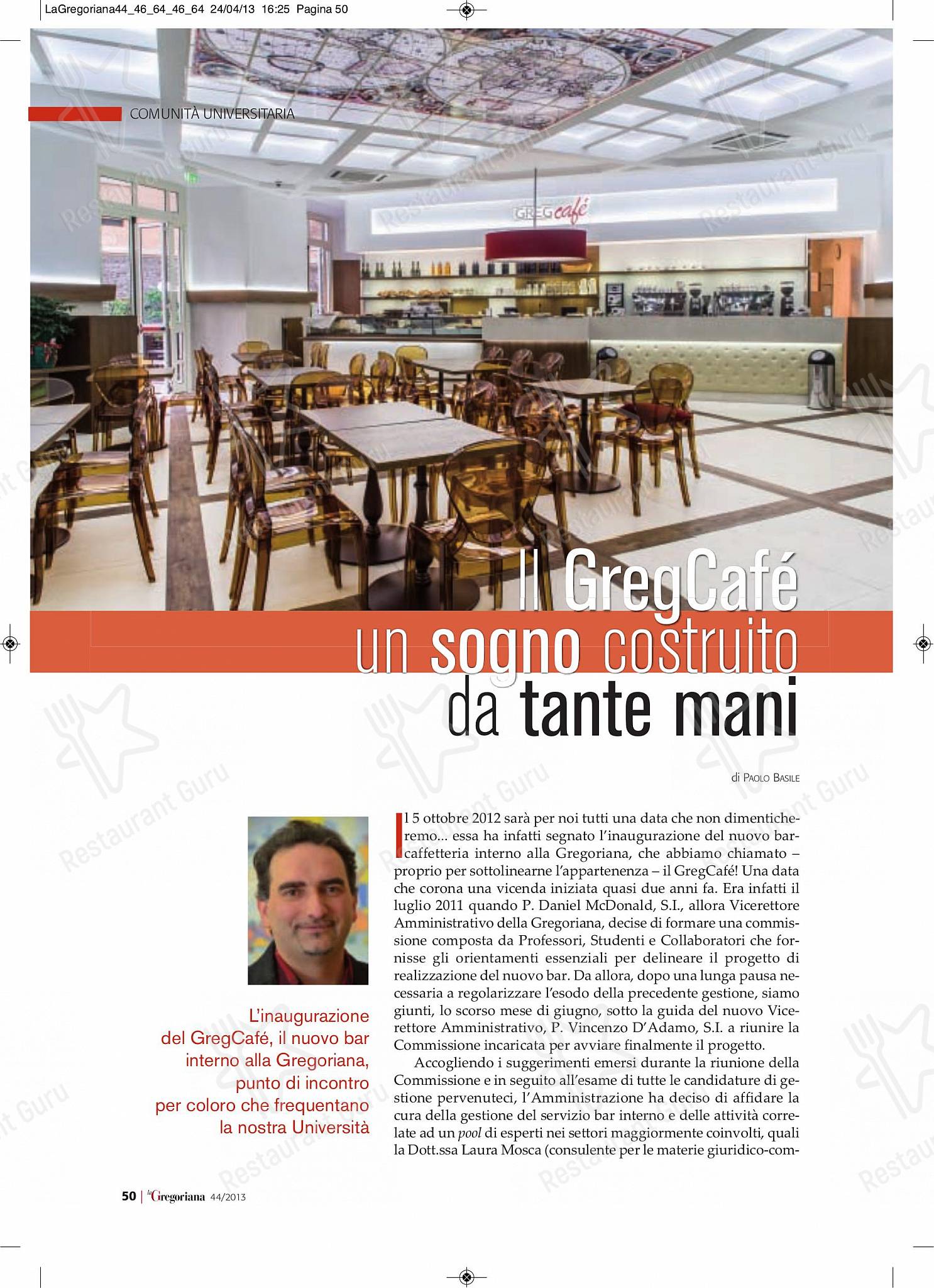 Menu at Greg Café pub & bar, Rome