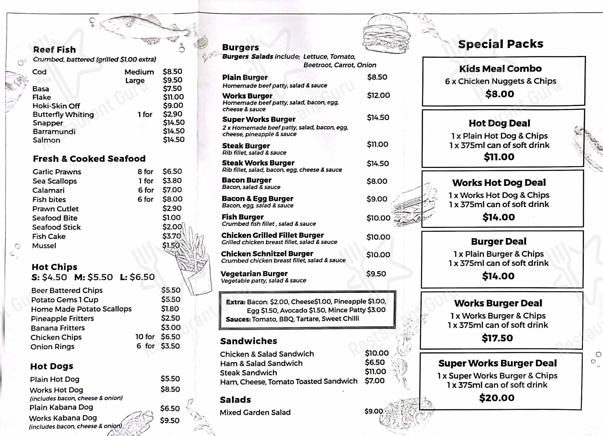 Menu at Rothwell Fish and Chips restaurant, Rothwell