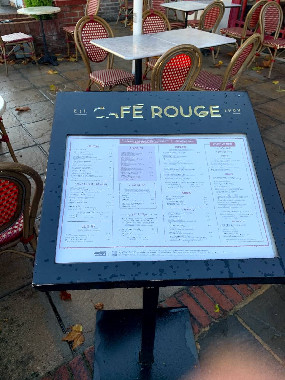 Menu at Rouge Brasserie Haywards Heath restaurant, Haywards Heath