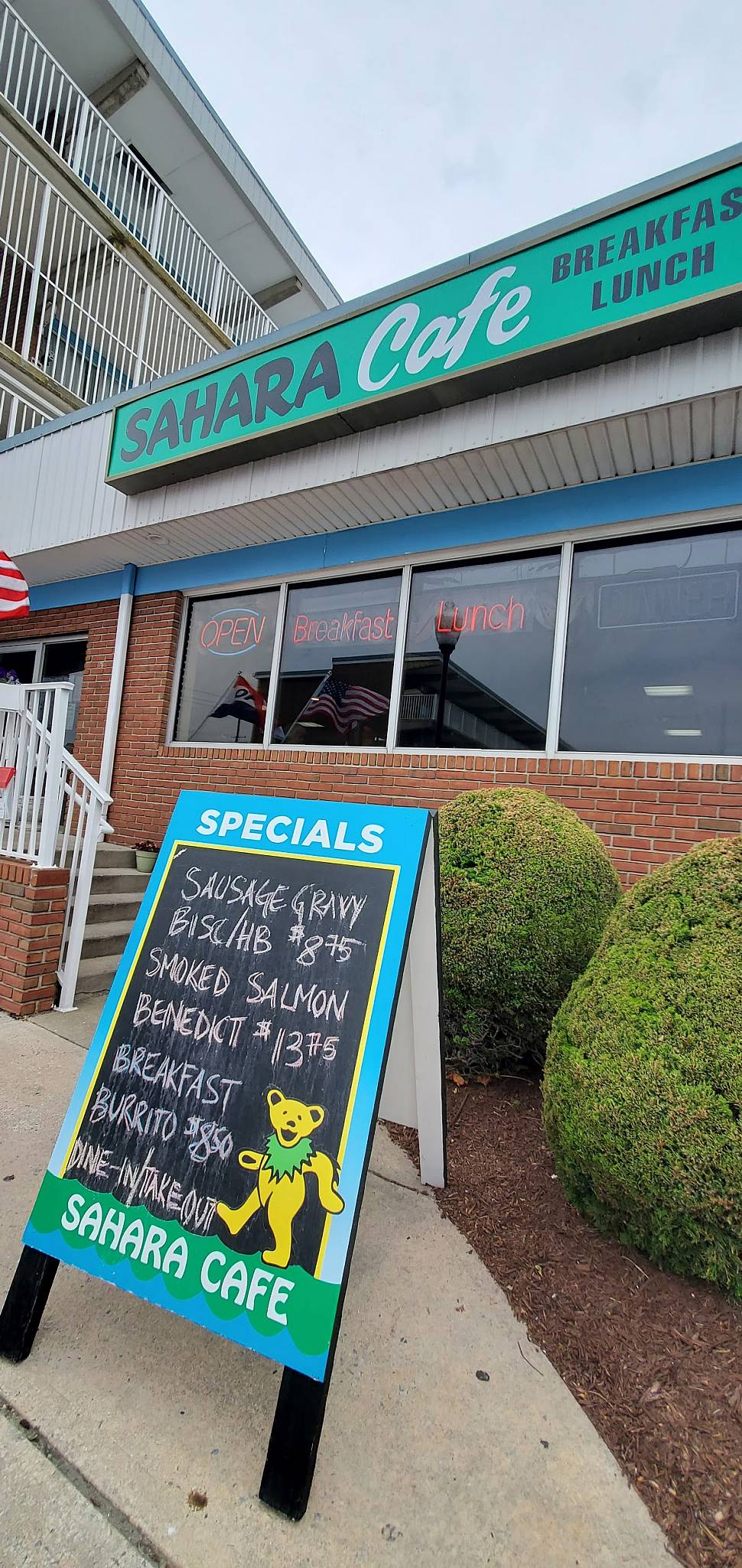 Menu at Sahara Cafe, Ocean City