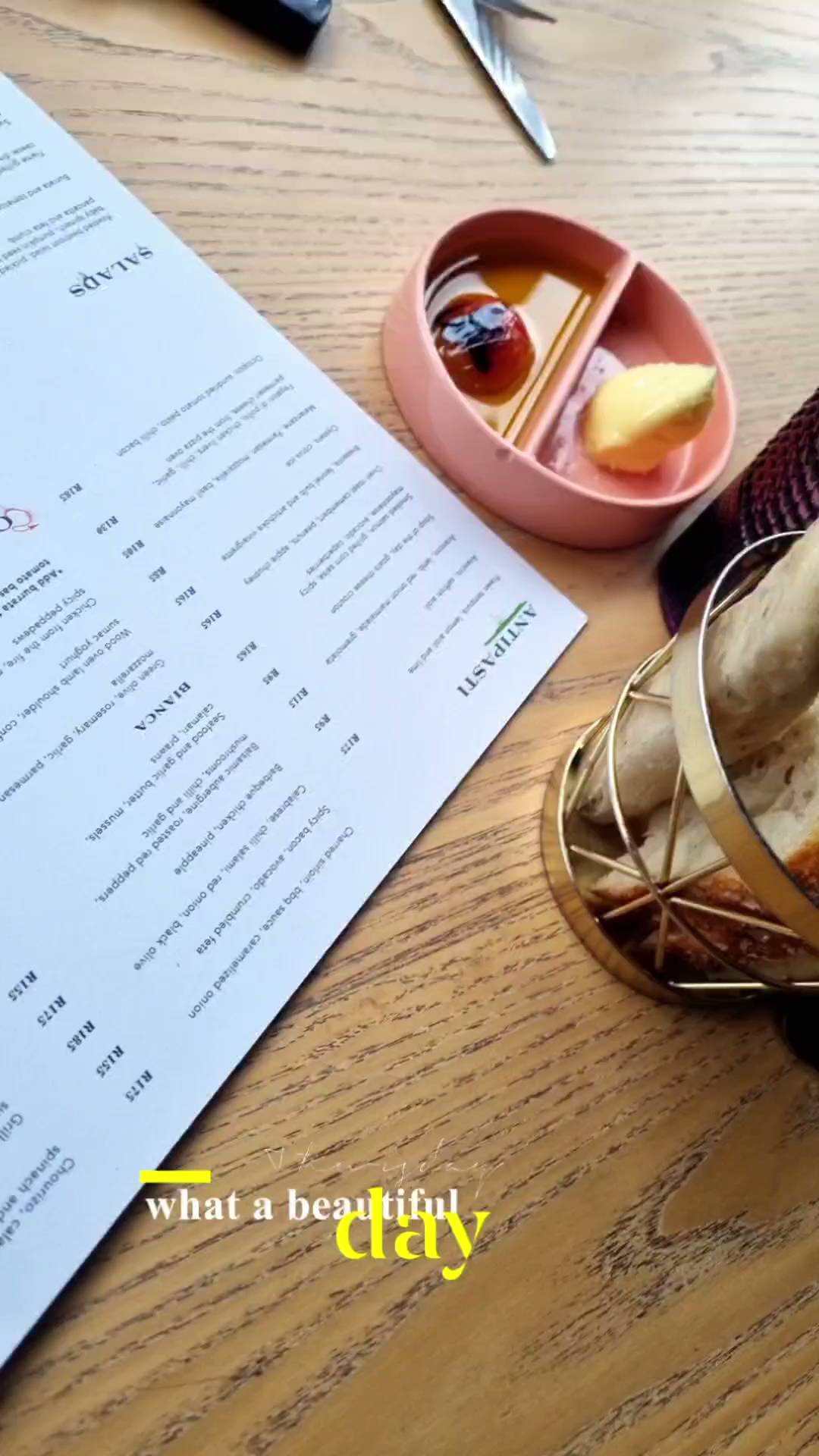 Menu at Saint Restaurant, Sandton