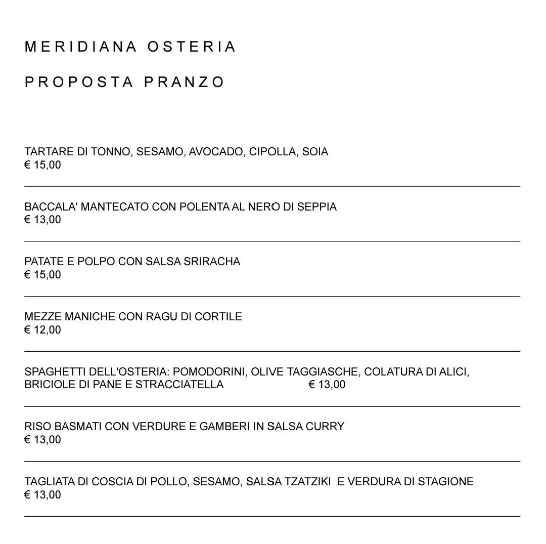 Menu da Osteria Meridiana pub & bar, San Giovanni Lupatoto
