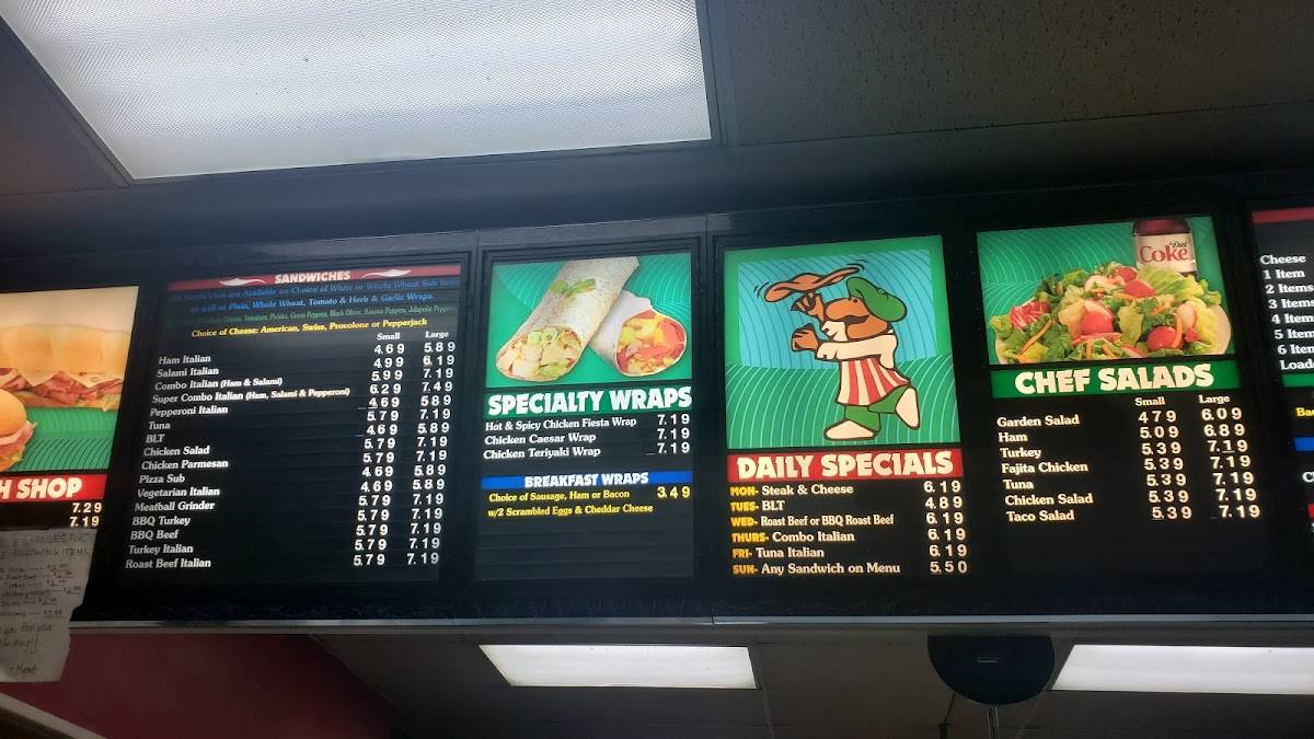 Menu at Sandwich Shop pizzeria, Presque Isle, 222 Main St