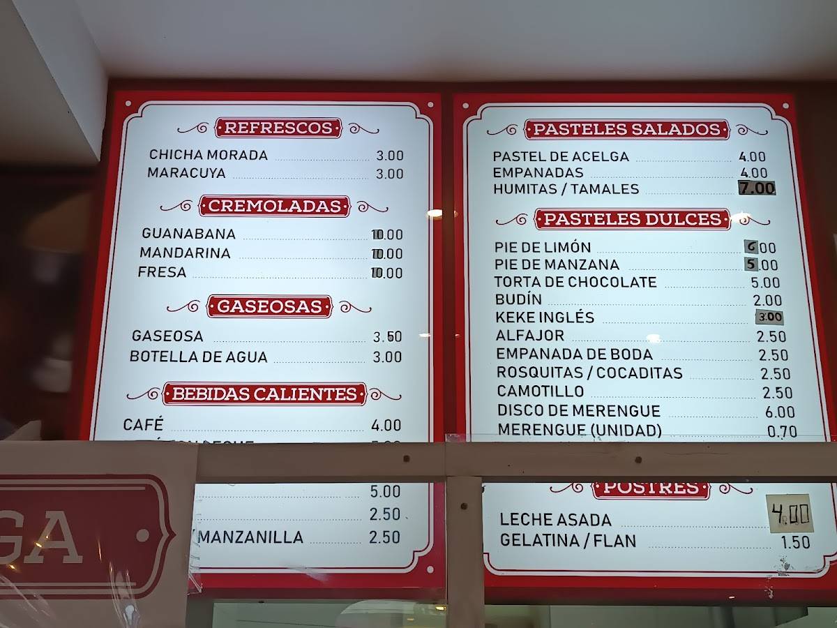 Carta del restaurante Sanguchería El Peruanito, Miraflores