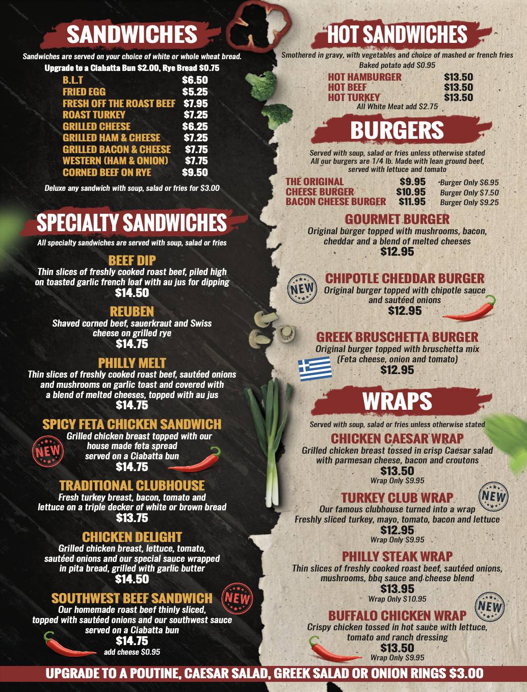 Menu at Satellite Restaurant, Chatham-Kent