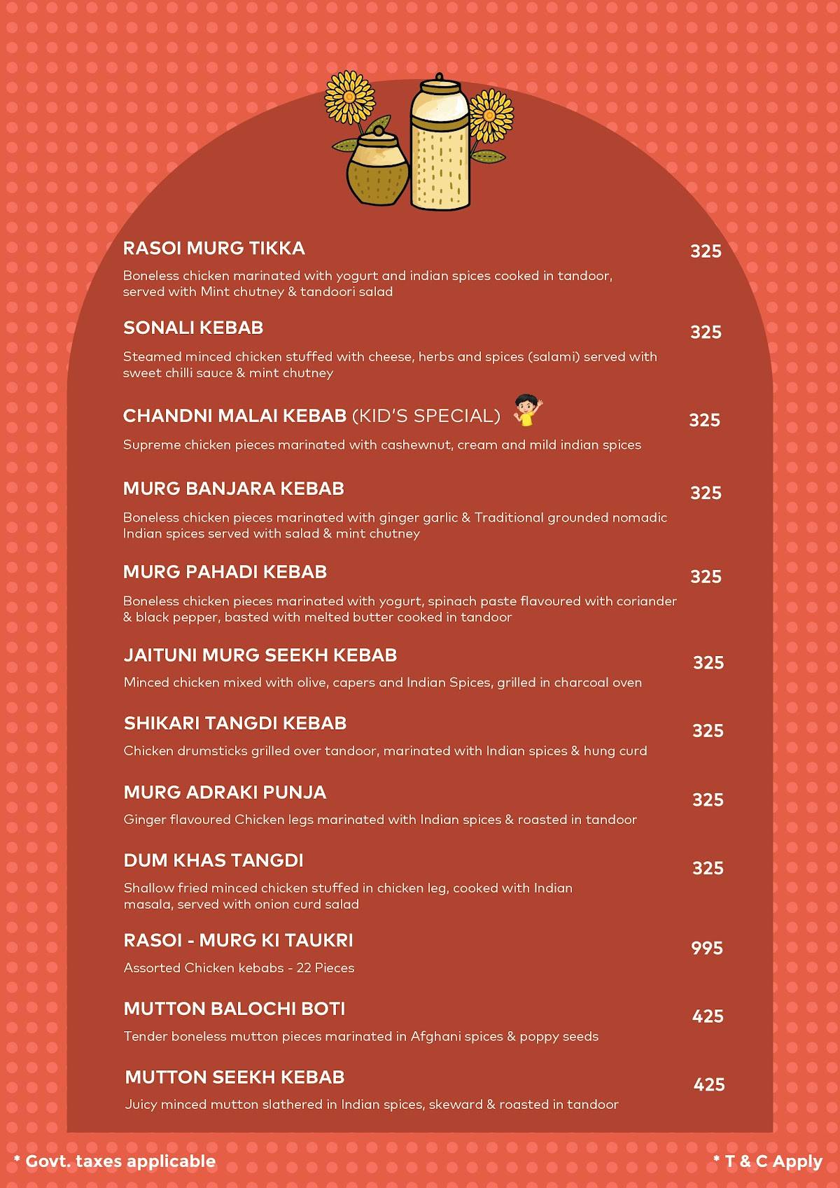 Menu at Satguru's Punjabi Rasoi, Pimpri-Chinchwad, Thermax chowk
