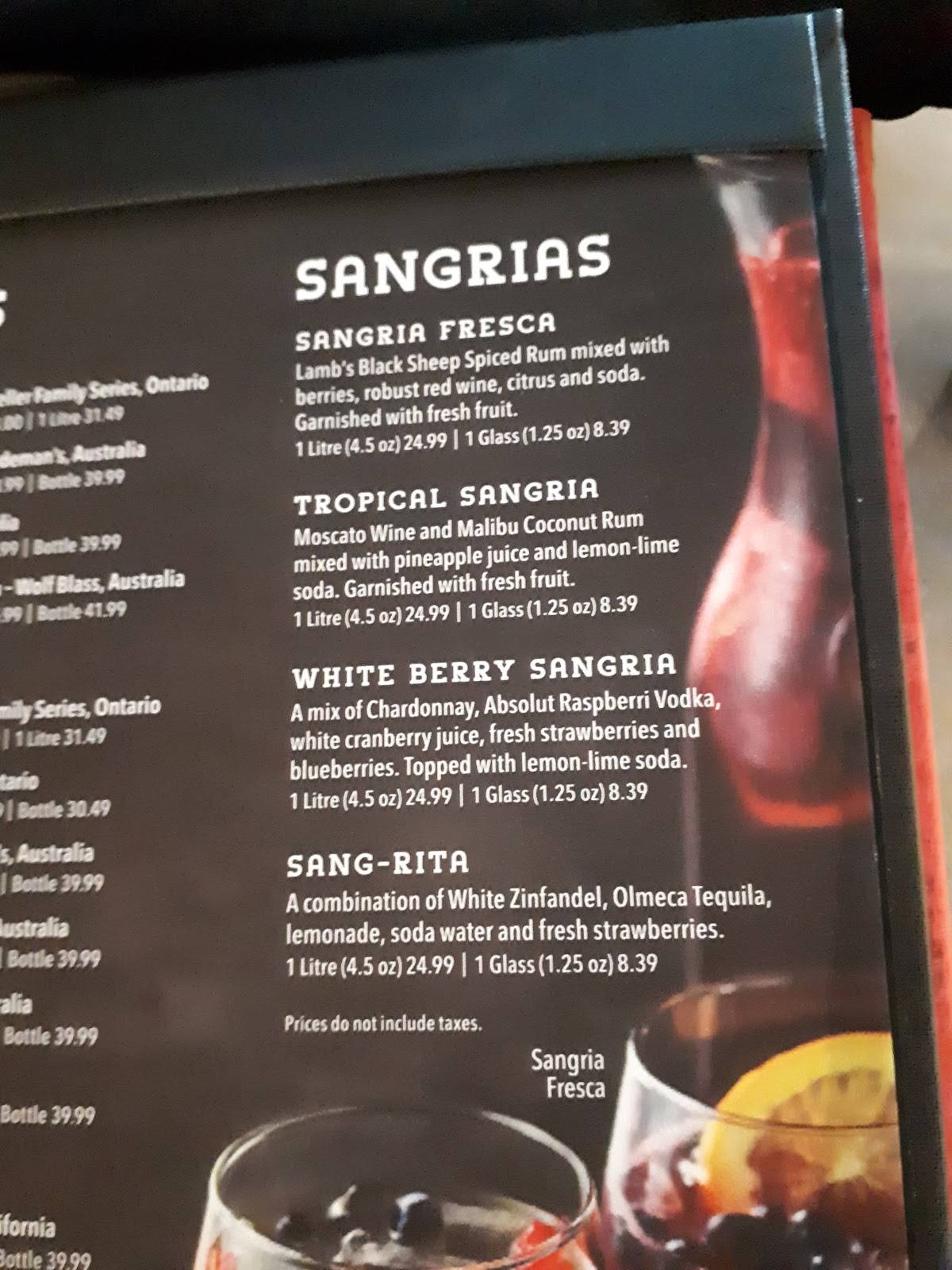 Menu at Shoeless Joe's Sports Grill pub & bar, Napanee