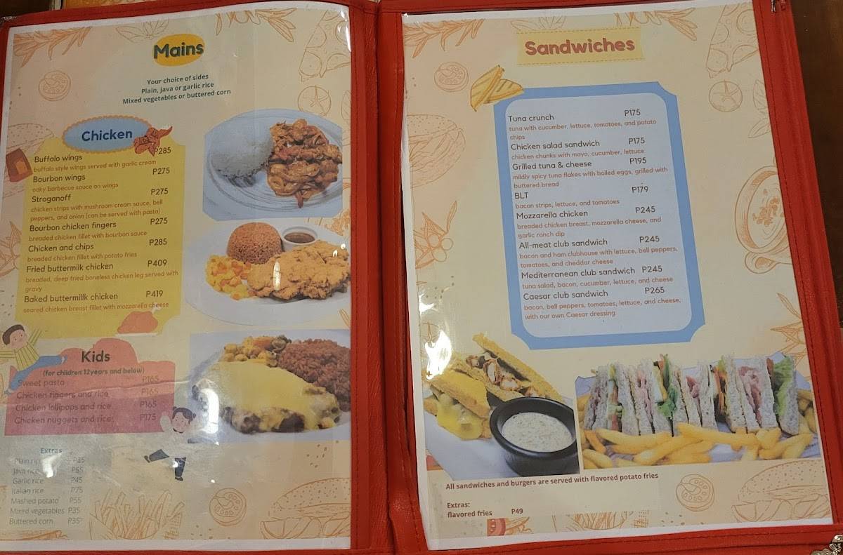 Menu at Si Christina Gateau Sans Rival restaurant, San Pablo City