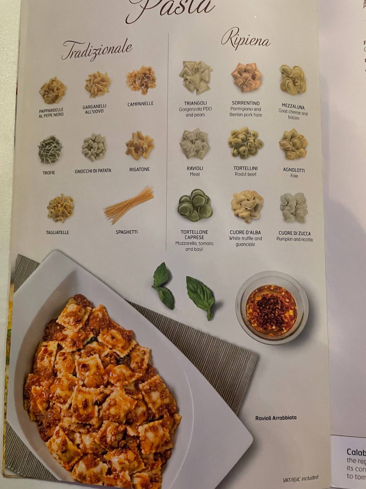 Carta del restaurante La Tagliatella Paseo Marítimo, Sitges, Sitges