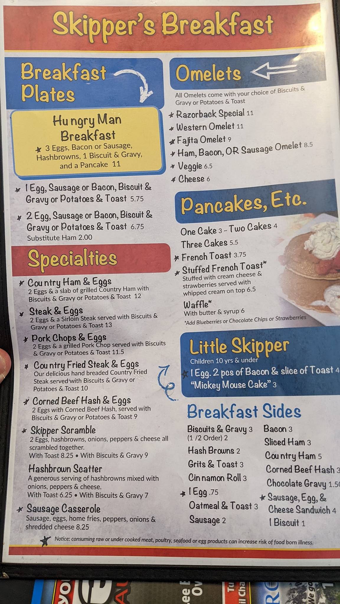 Menu at Skipper's Restaurant, Mountain Home