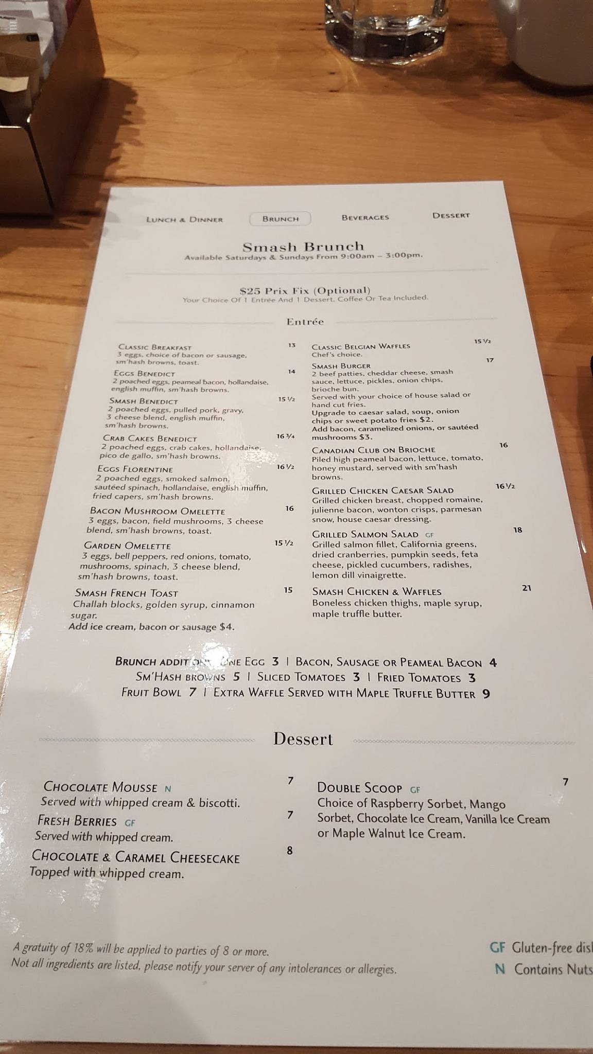 Menu at Smash Kitchen and Bar, Markham