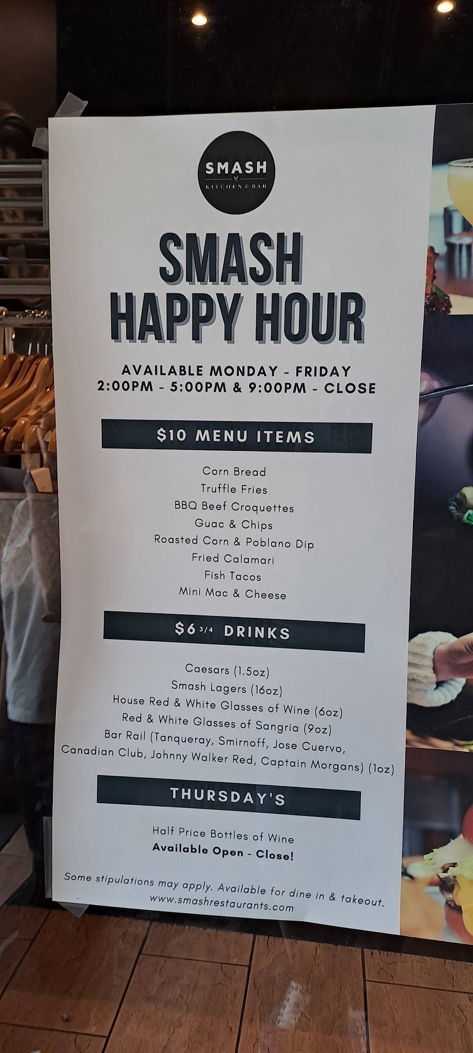 Menu at Smash Kitchen and Bar, Markham