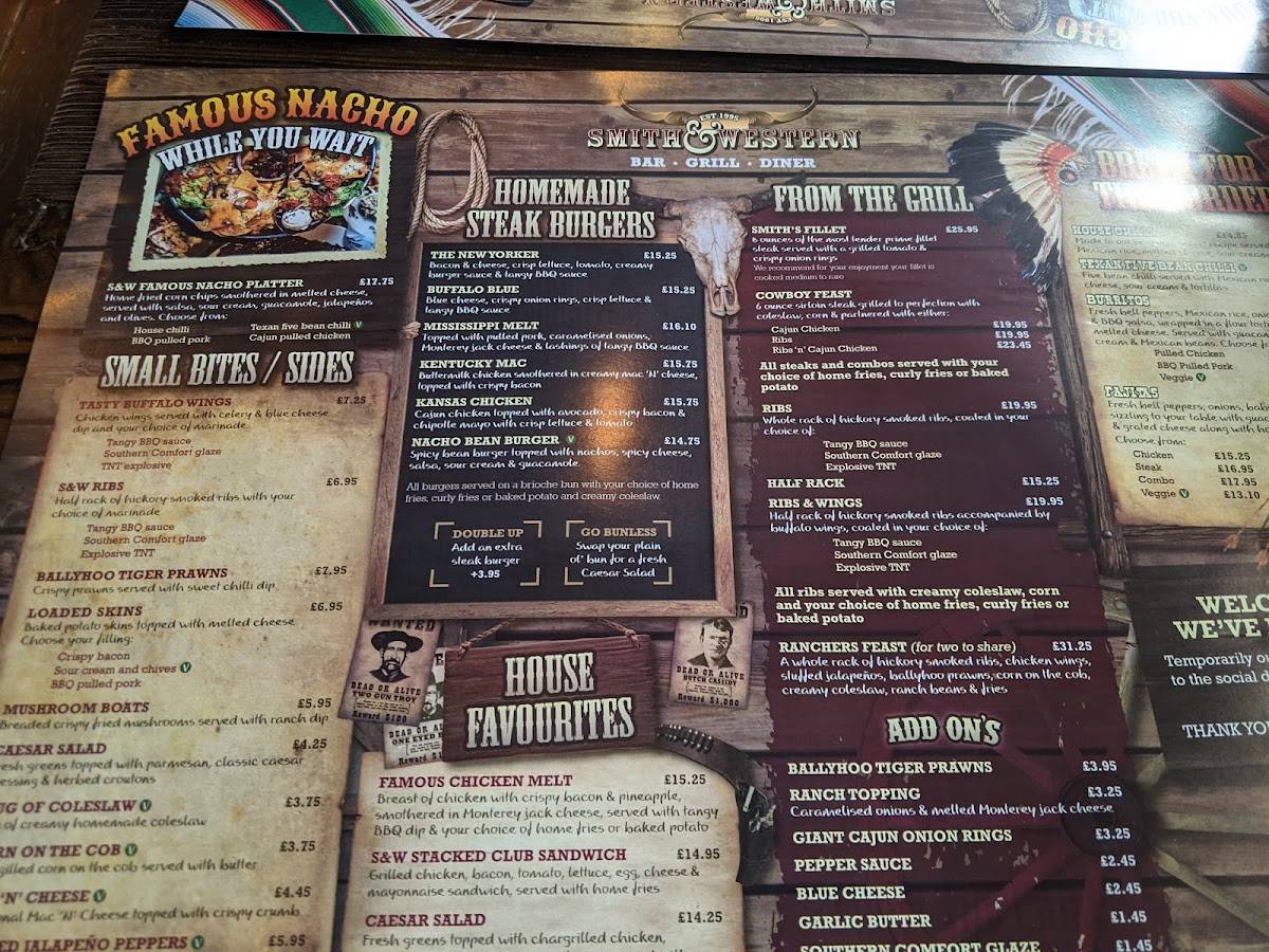 Menu at Smith & Western - Boxhill restaurant, Box Hill