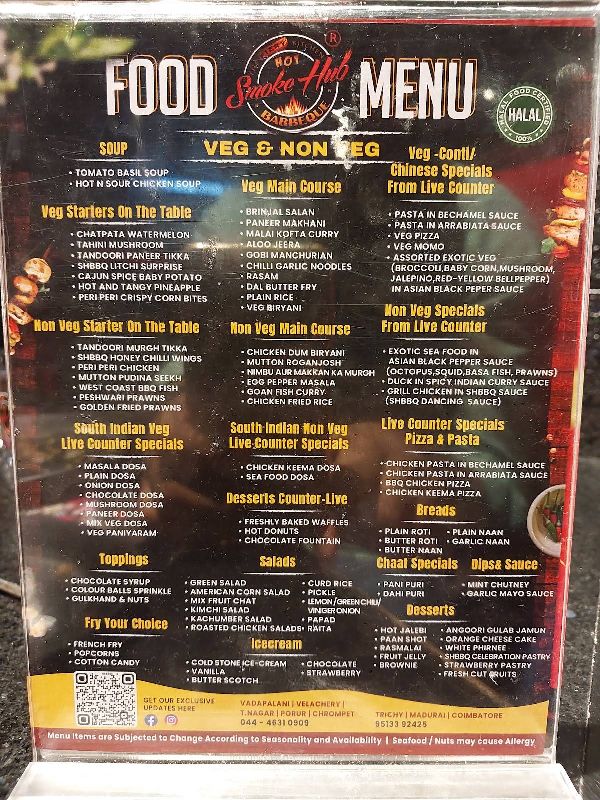 Menu at Smoke Hub Barbeque - Madurai, Madurai