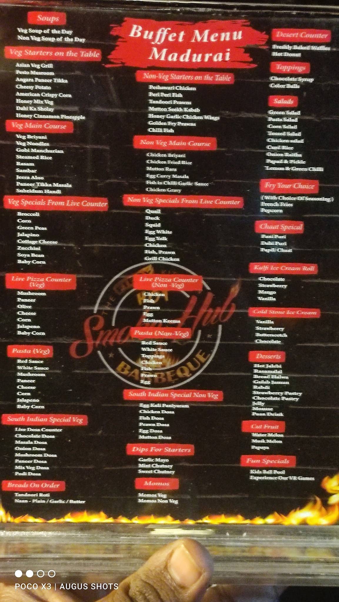 Menu at Smoke Hub Barbeque - Madurai, Madurai