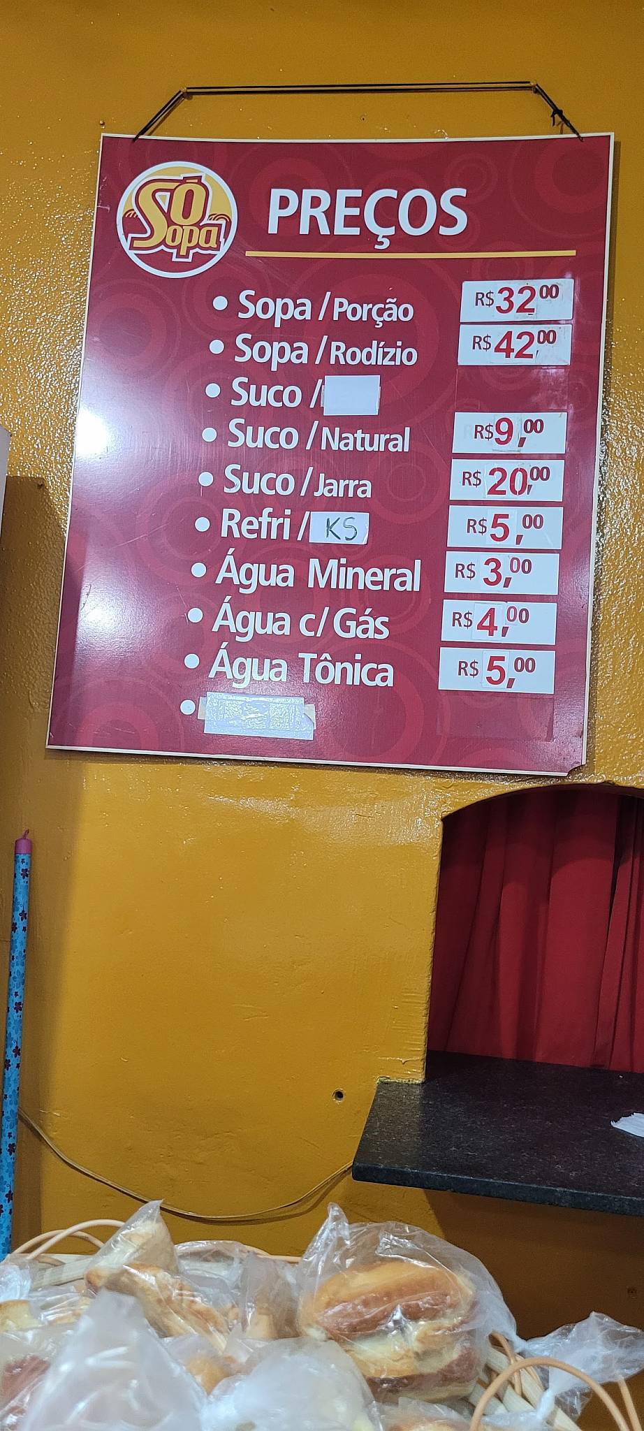 Menu em Só Sopa restaurante, Manaus, Av. Pedro Teixeira