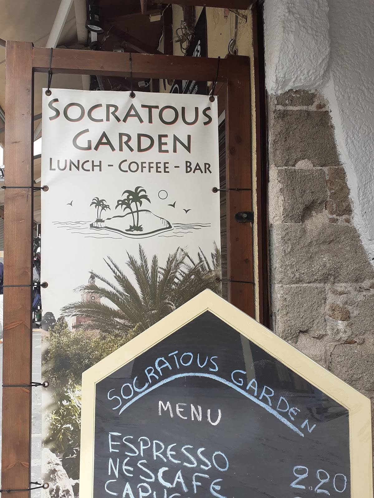 Menu at Socratous Garden, Rhodes