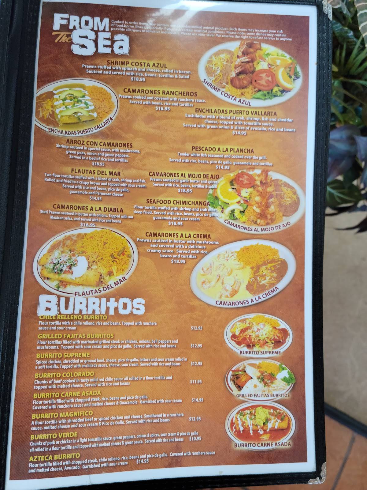 Menu at Sol Azteca Mexican Restaurant, Cottage Grove