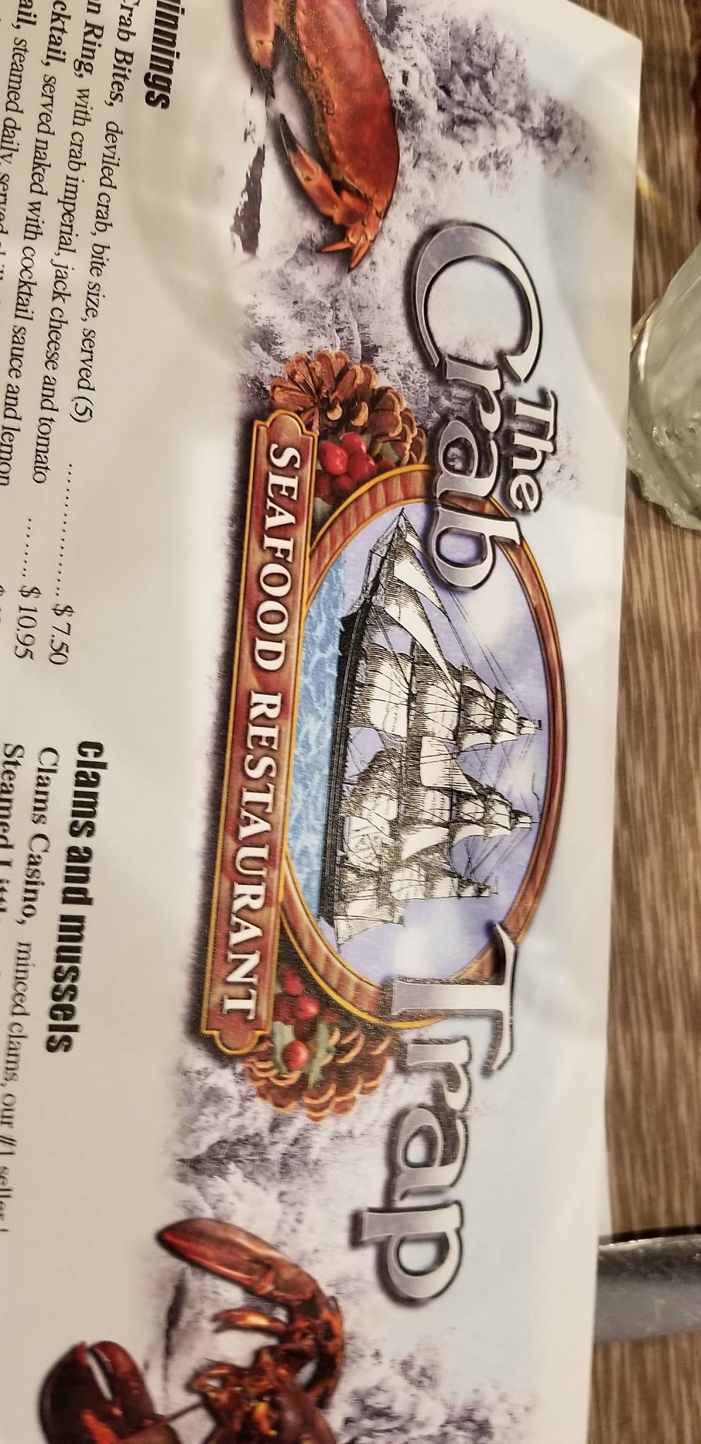 Menu at The Crab Trap pub & bar, Somers Point