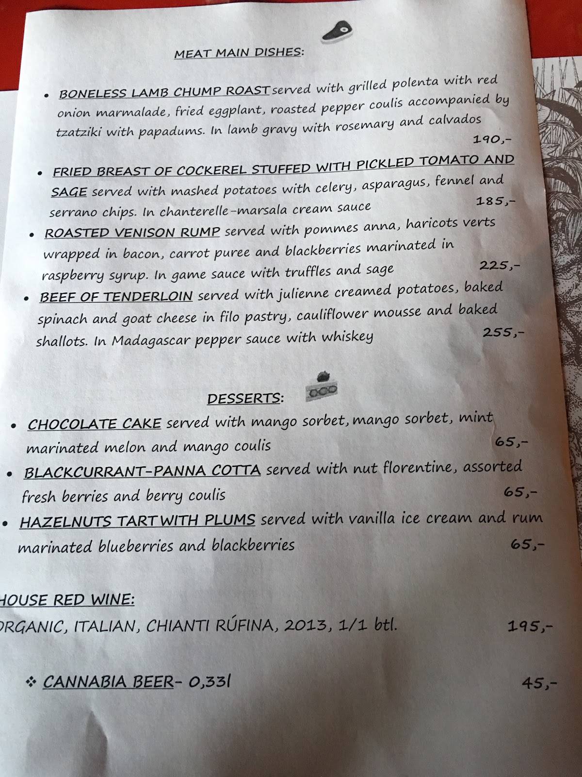 Menu at Spiseloppen pub & bar, Copenhagen