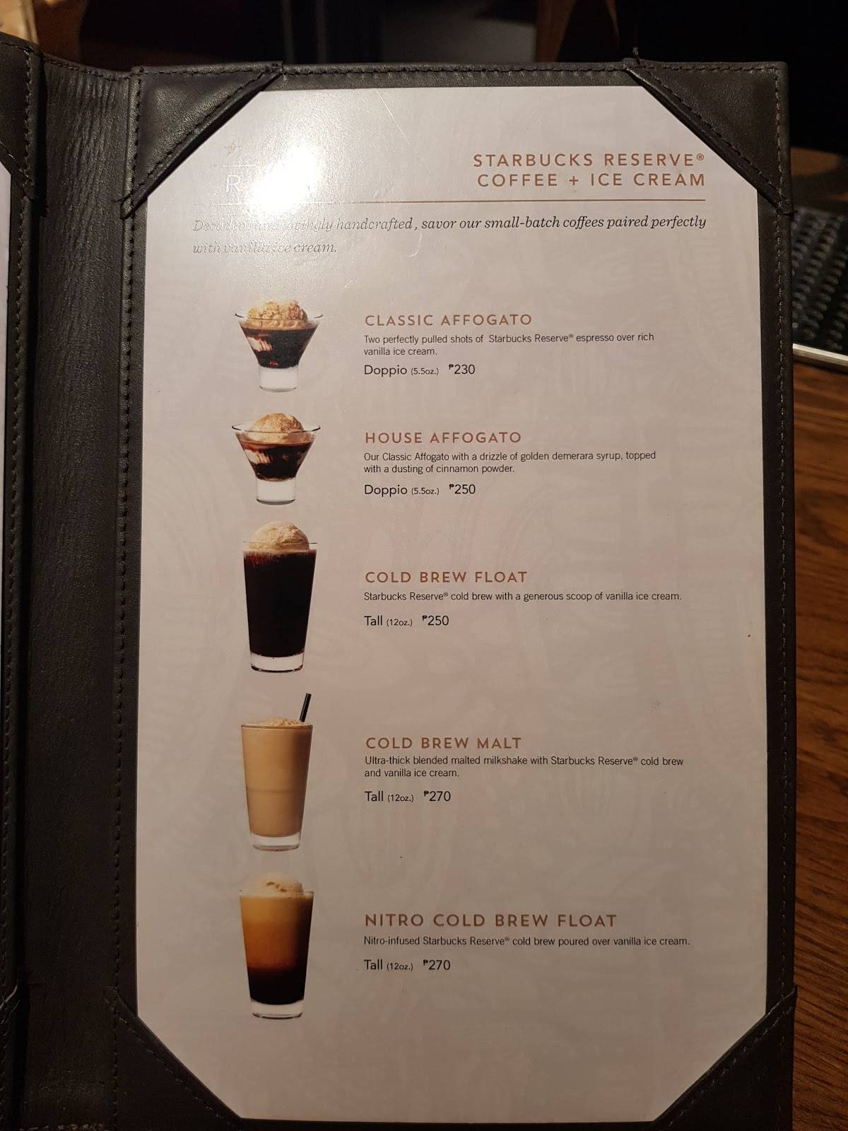 Menu at Starbucks Reserve - Westgate Center Alabang cafe, Muntinlupa