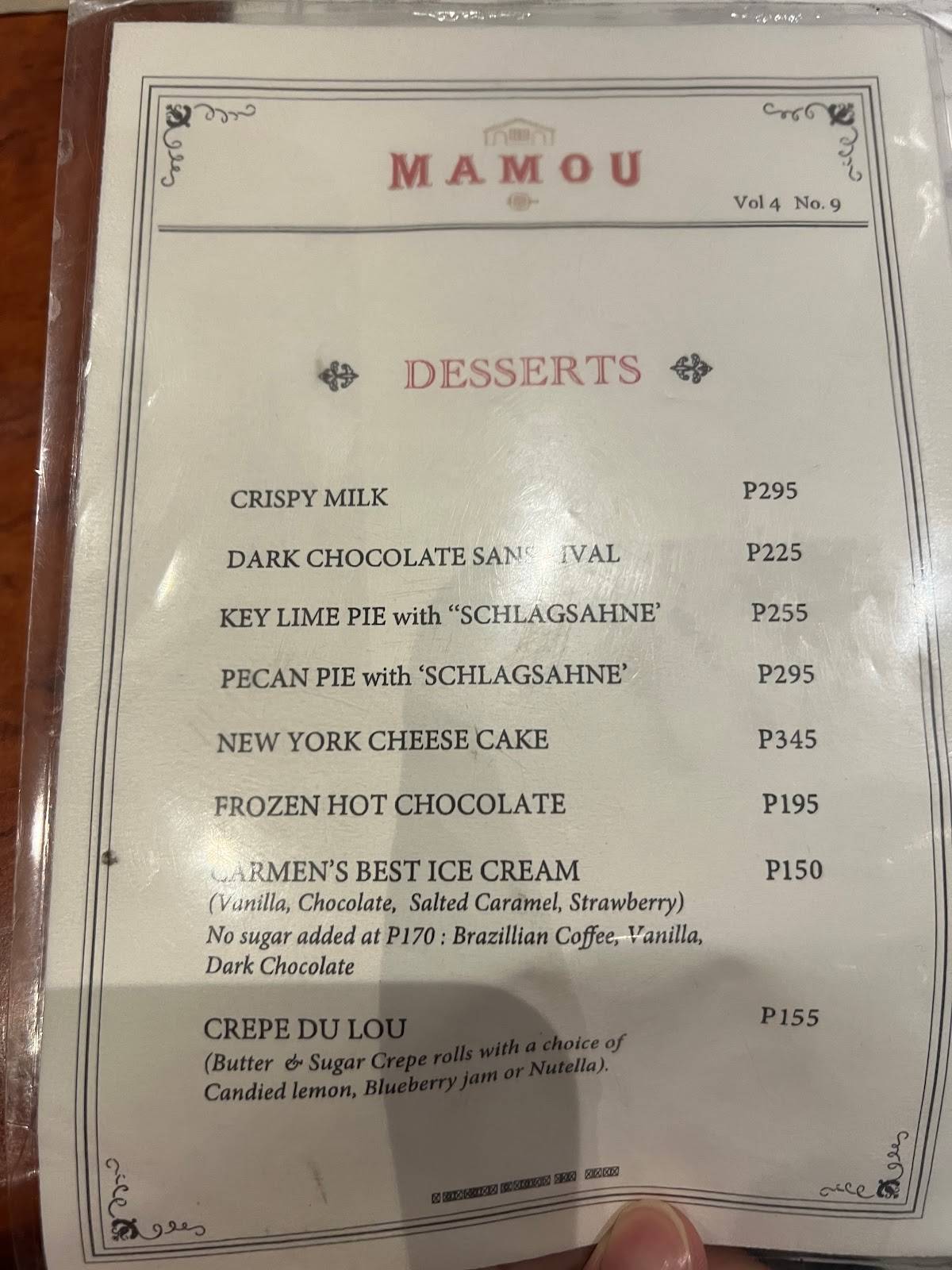Menu at Mamou - A Home Kitchen steakhouse, Taguig, Mcarthur Avenue ...