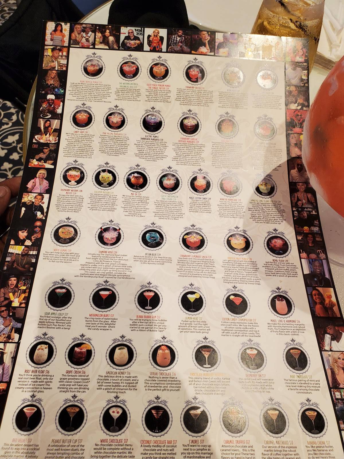 Menu at Sugar Factory - Atlantic City desserts, Atlantic City