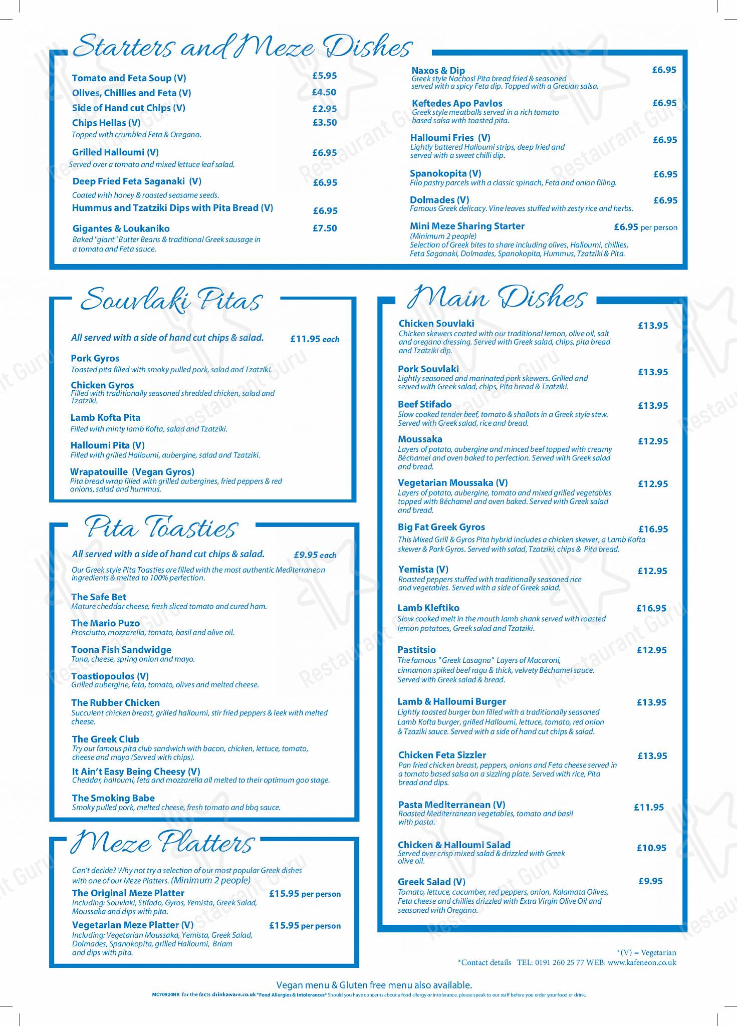 Menu at The Scullery restaurant, Sunderland