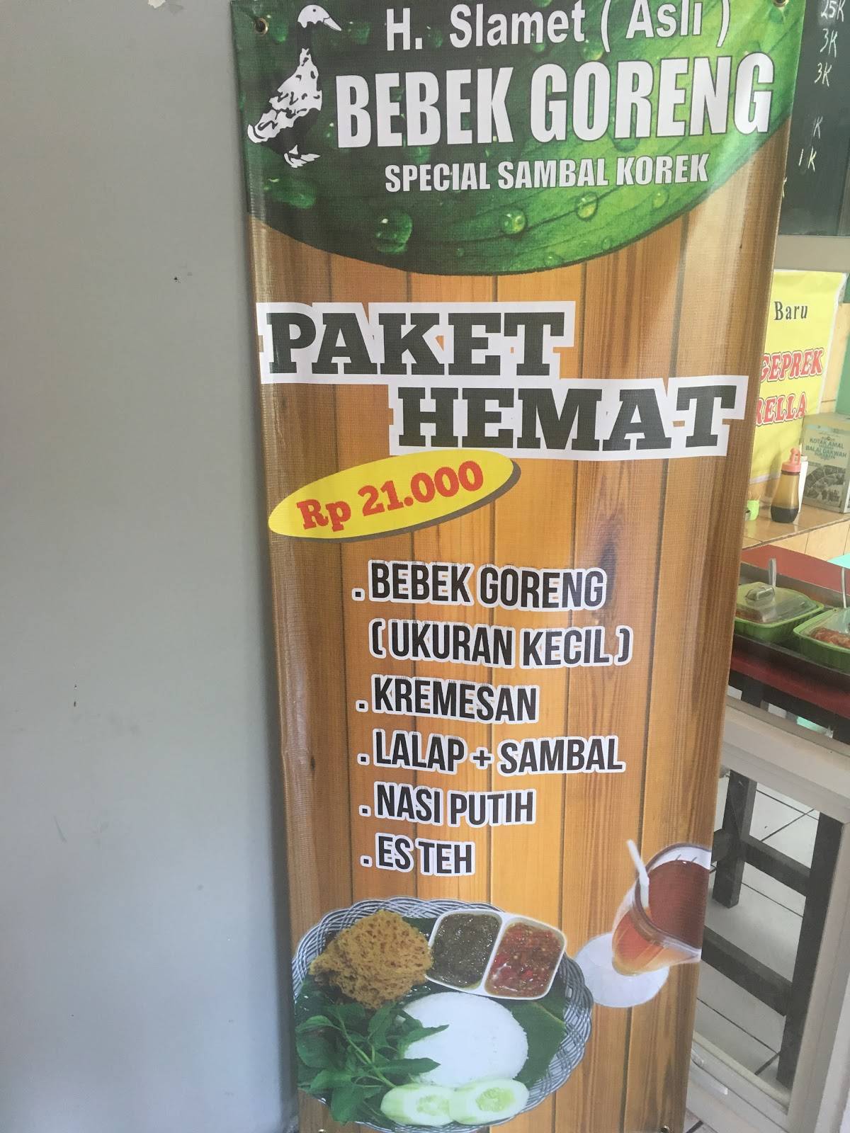 Carta del restaurante Bebek Goreng H. Slamet (Asli) kayoon, Surabaya