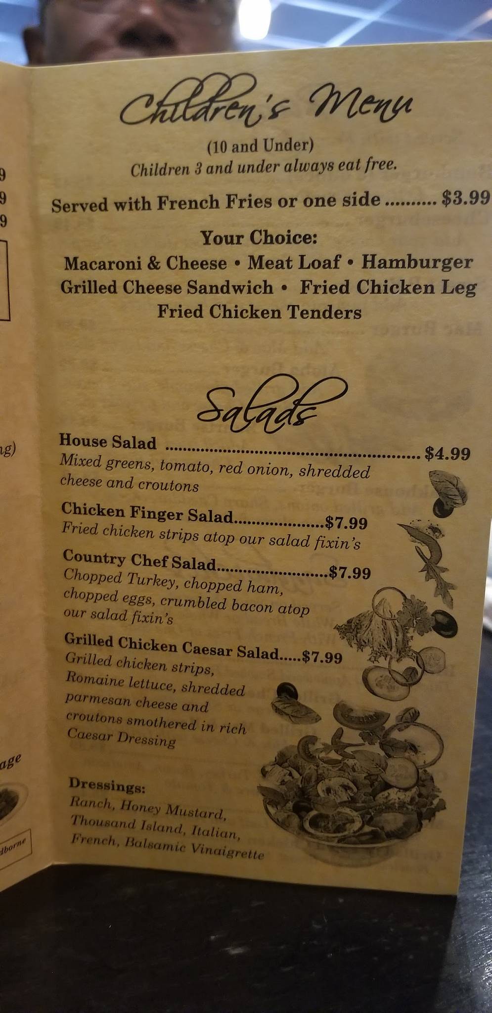Menu at Sweet P's Southern Style restaurant, Clarksville