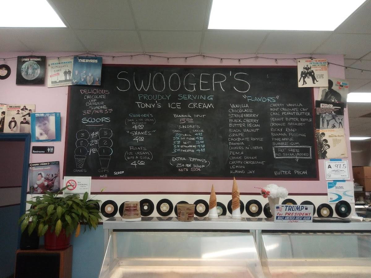 Menu at Swooger's restaurant, Kings Mountain