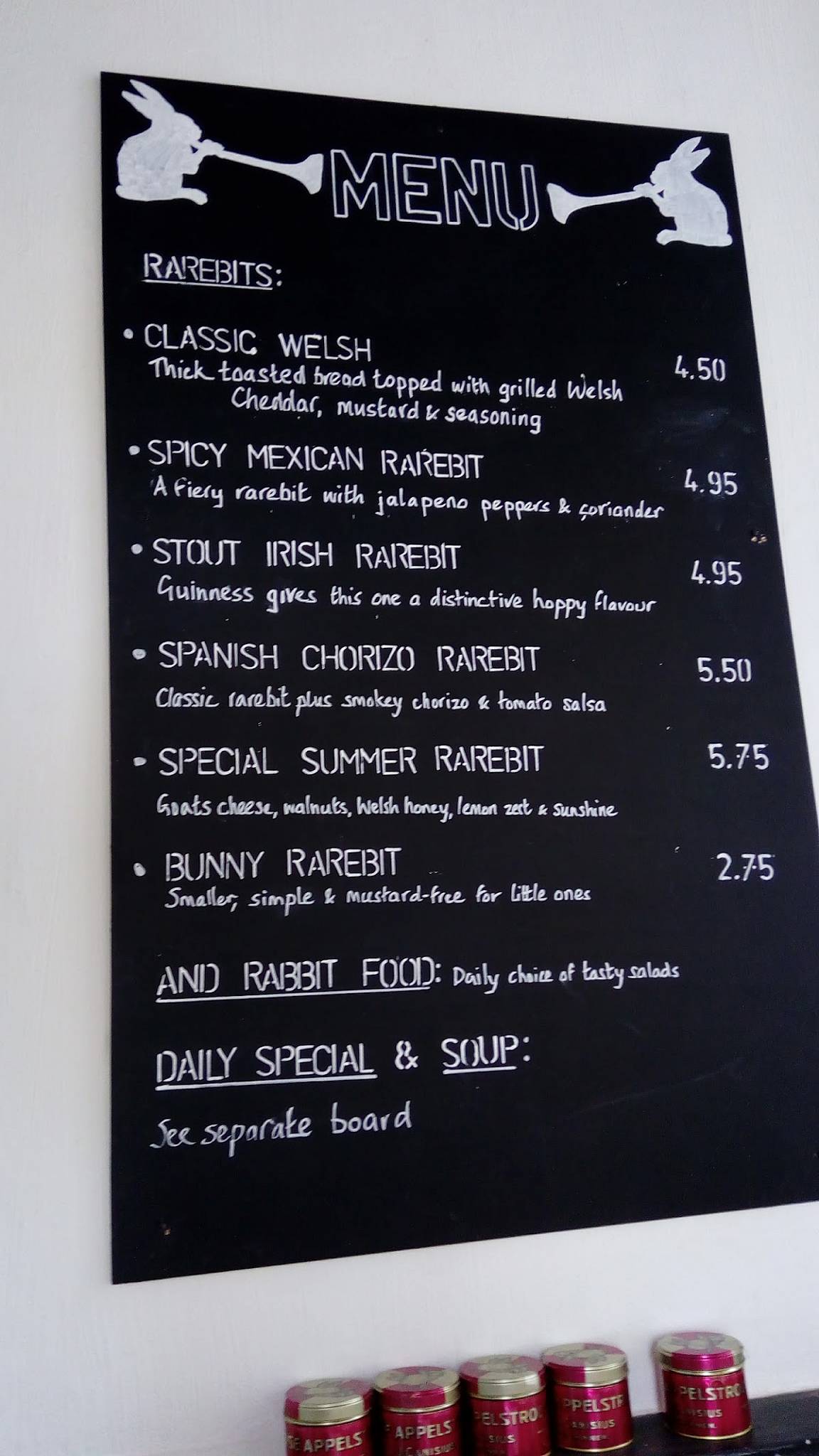 Menu at THE INTERNATIONAL WELSH RAREBIT CENTRE cafe, Defynnog