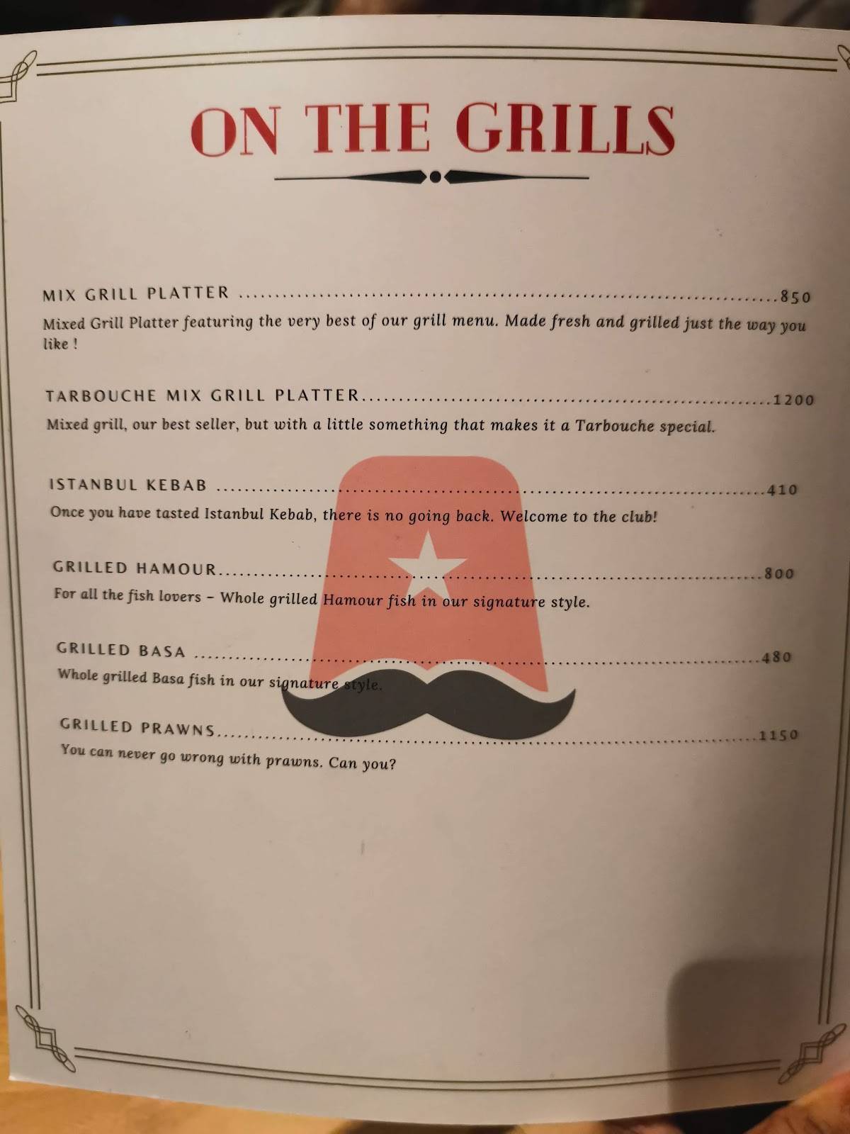 Menu at Tarbouche Meet:Street, Kozhikode