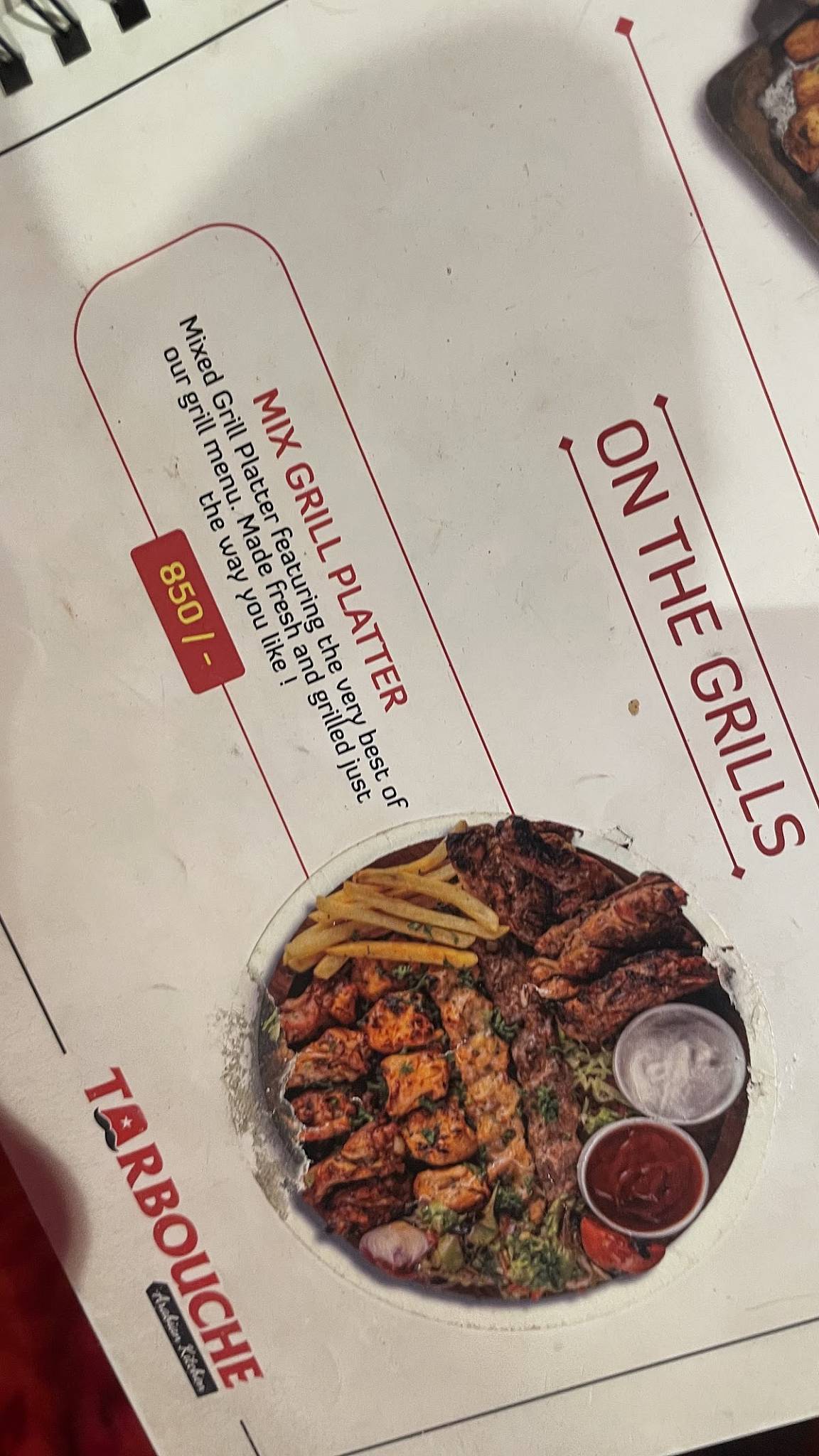 Menu at Tarbouche Meet:Street, Kozhikode