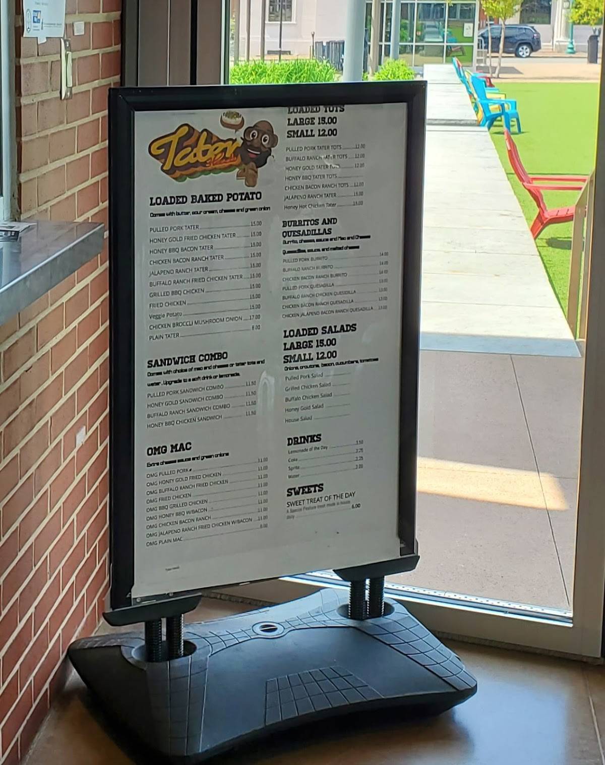 Menu at Tater Headz, LLC restaurant, Clarksville