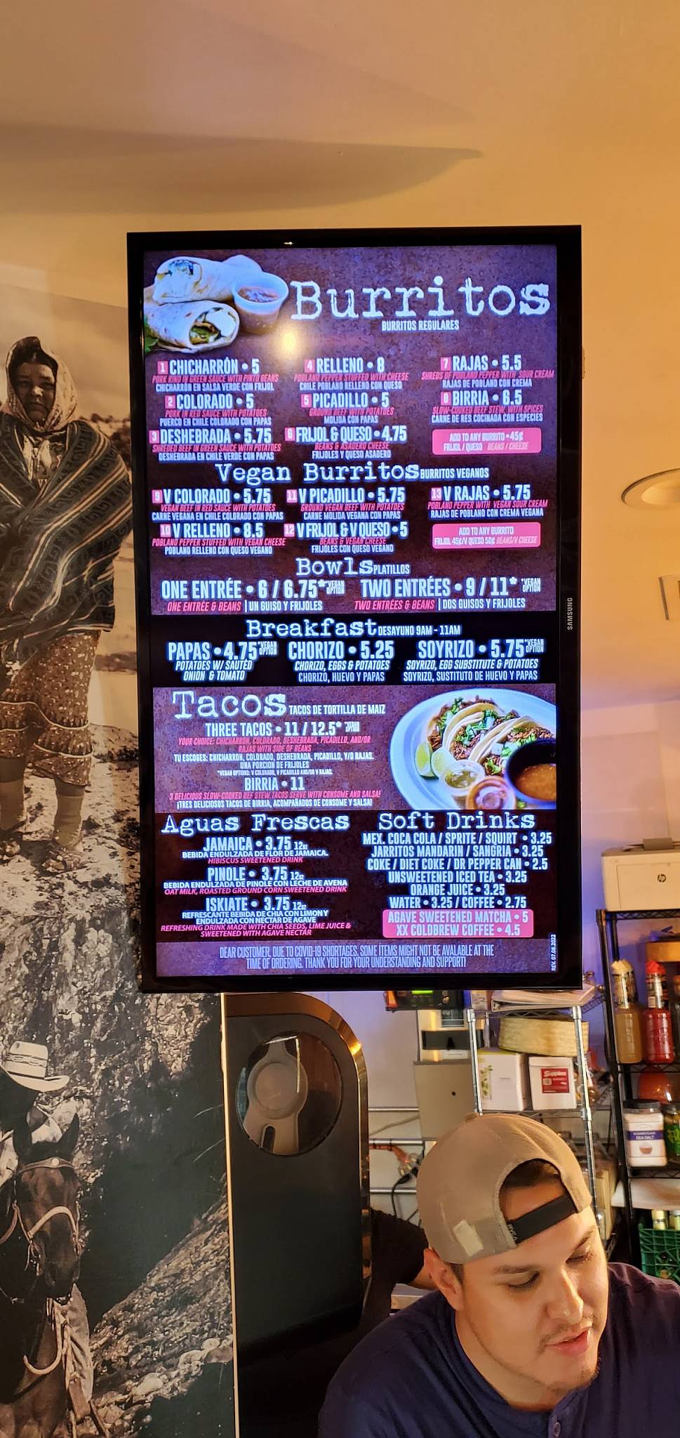 Carta del pub y bar Testal Mexican Kitchen, Phoenix