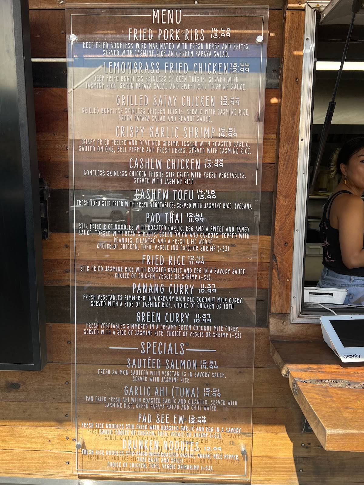 Menu at Thai Mee Up restaurant, Kihei