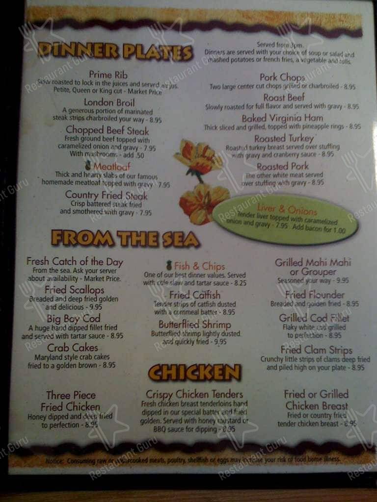 Menu at That Little Restaurant, Melbourne