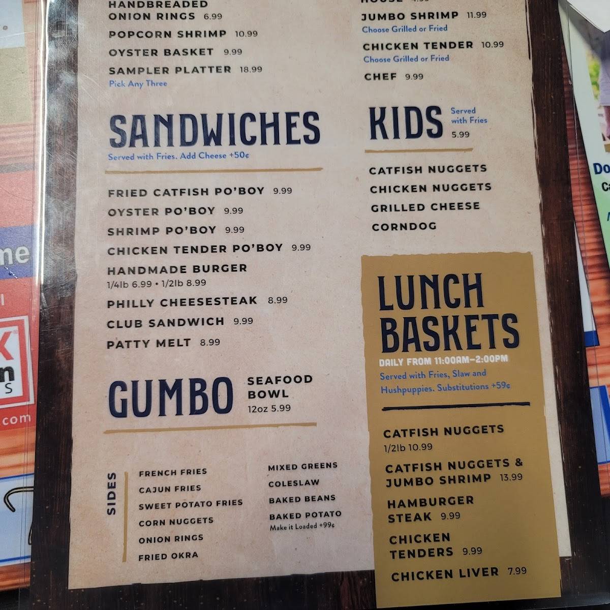 Menu at The Ark restaurant, Riverside, US-78