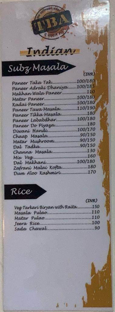 Menu at The Badnaam Adda TBA Pure Veg Best Restaurant in Greater Noida ...