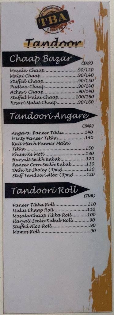 Menu at The Badnaam Adda TBA Pure Veg Best Restaurant in Greater Noida ...