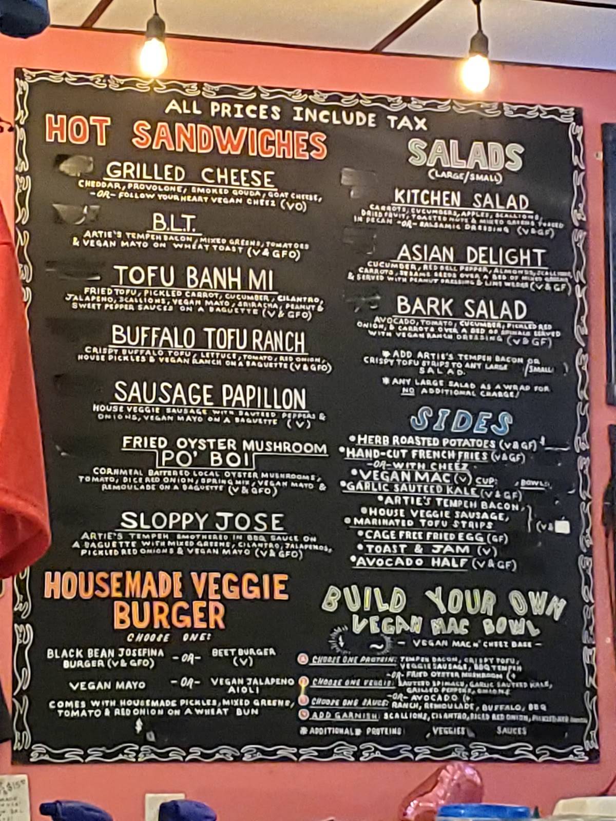 Menu at The Bark, Tallahassee