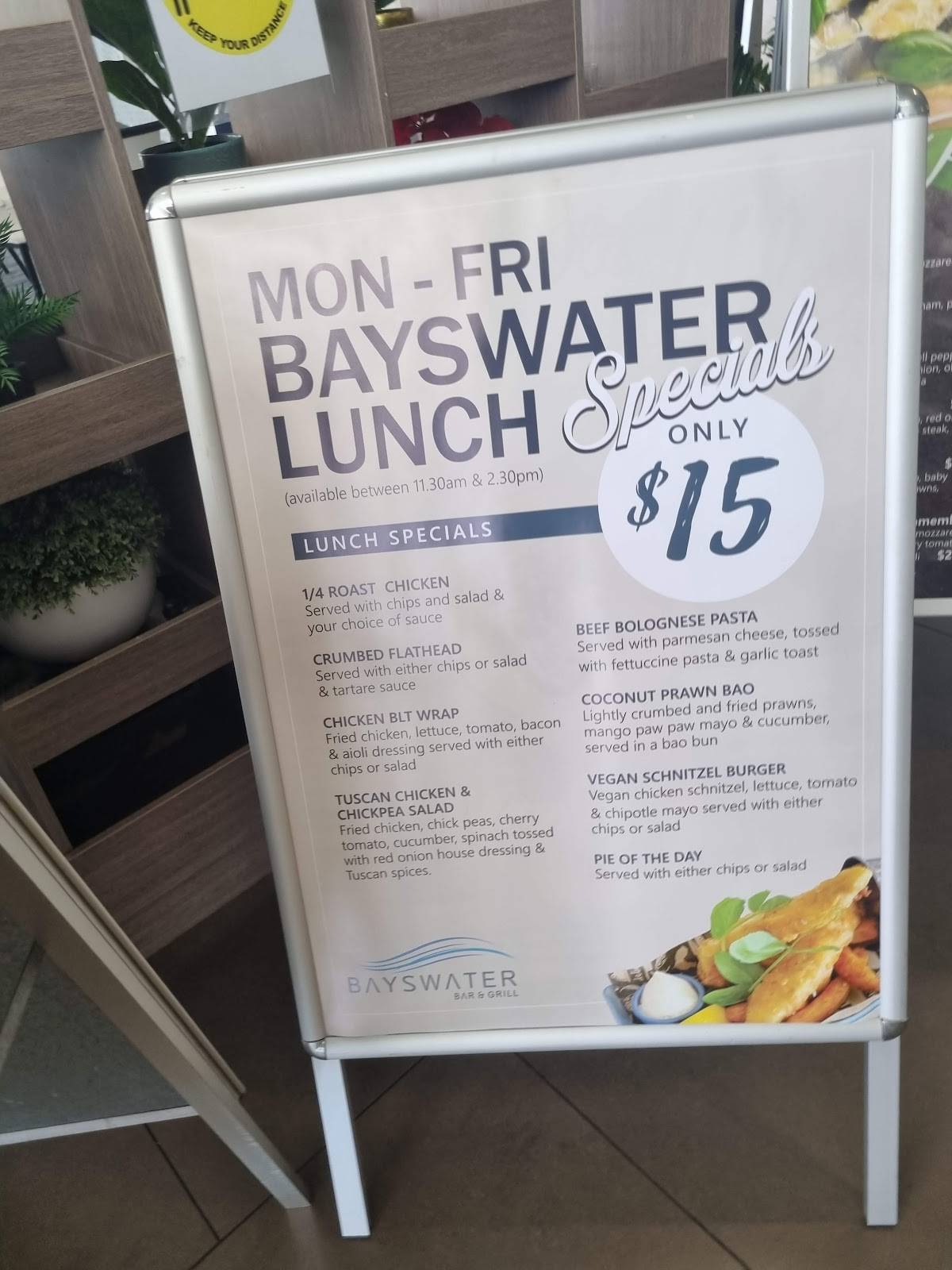 Menu at The Bayswater Bar and Grill, Urangan
