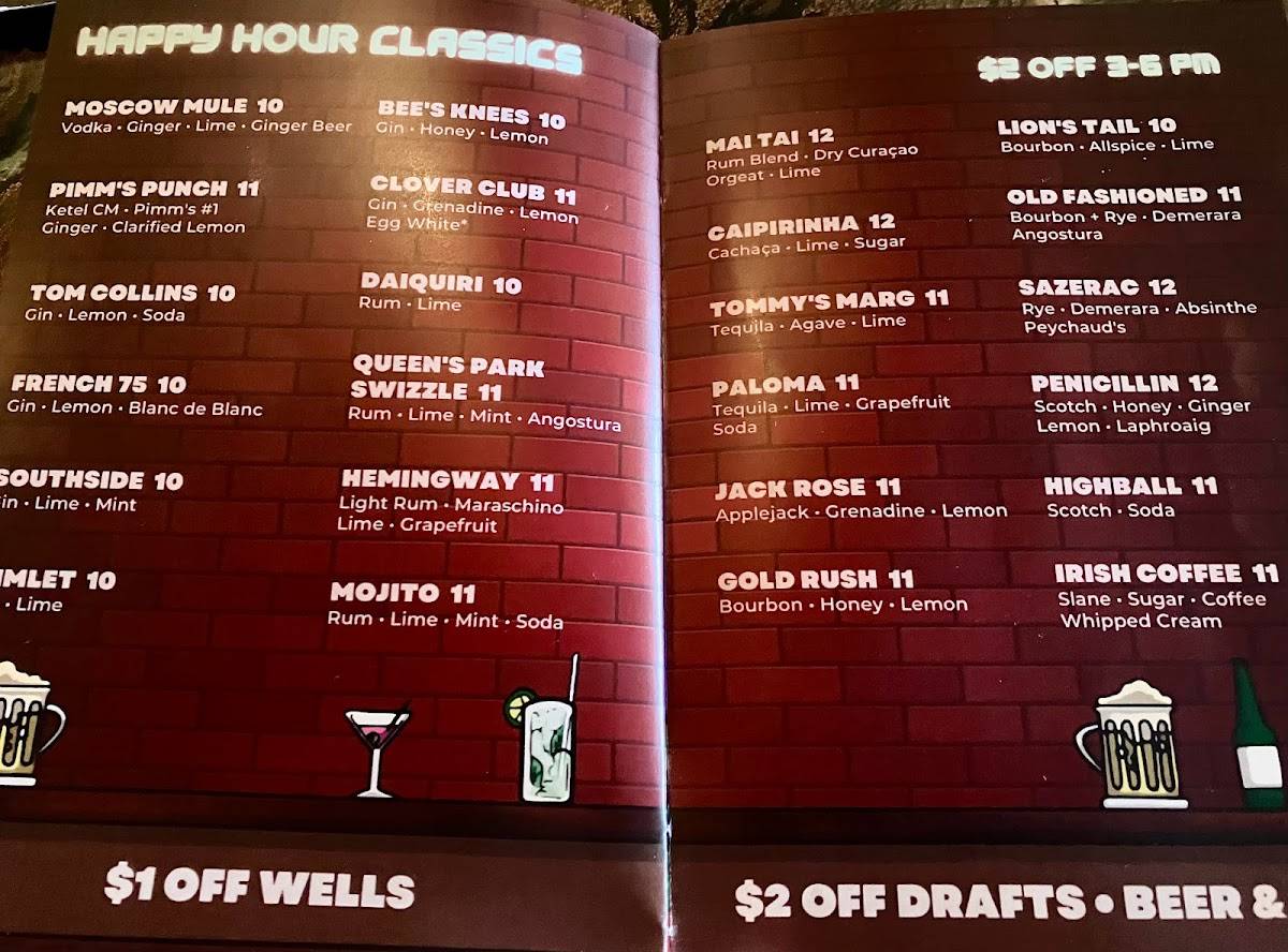Menu at The Brickyard Downtown pub & bar, Chandler