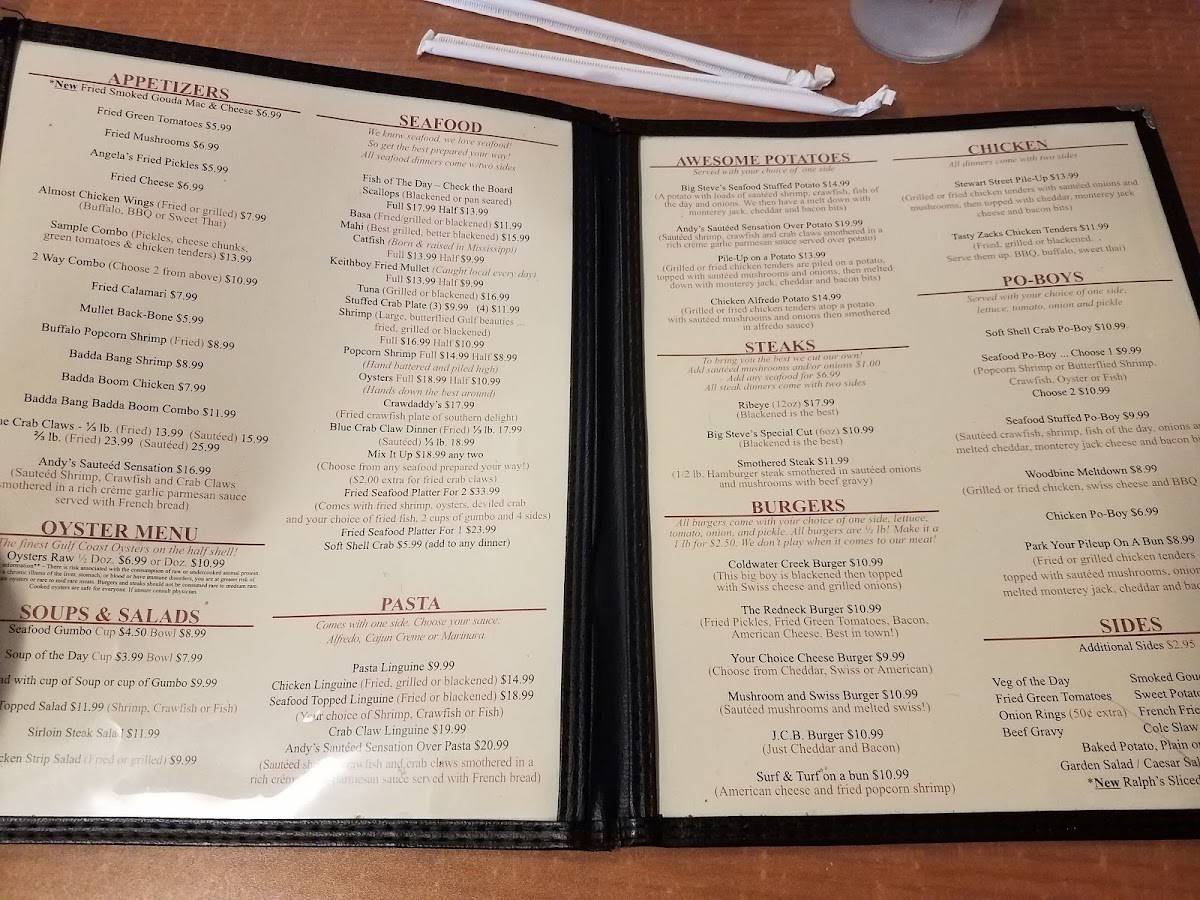 Menu at The Cutting Board restaurant, Milton